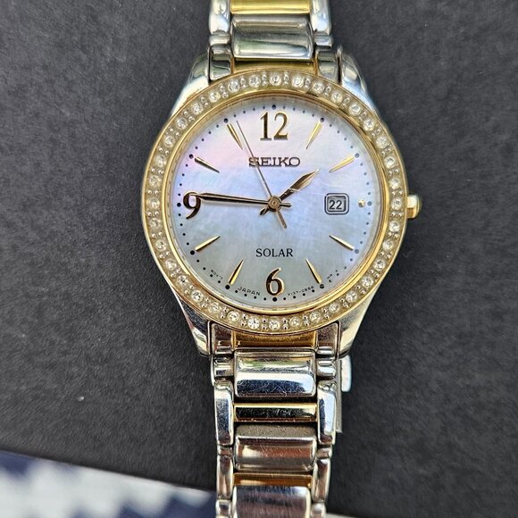 Seiko | Accessories | Seiko Solar Ladies Watch With Swarovski Crystal ...